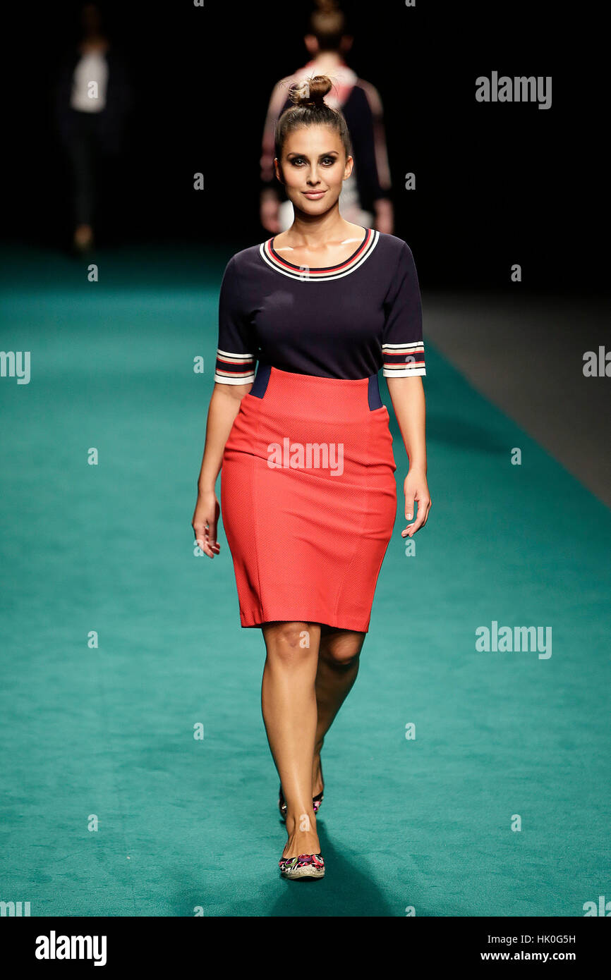 Models at the front row of "Elena Miro" collection during Pasarela ...