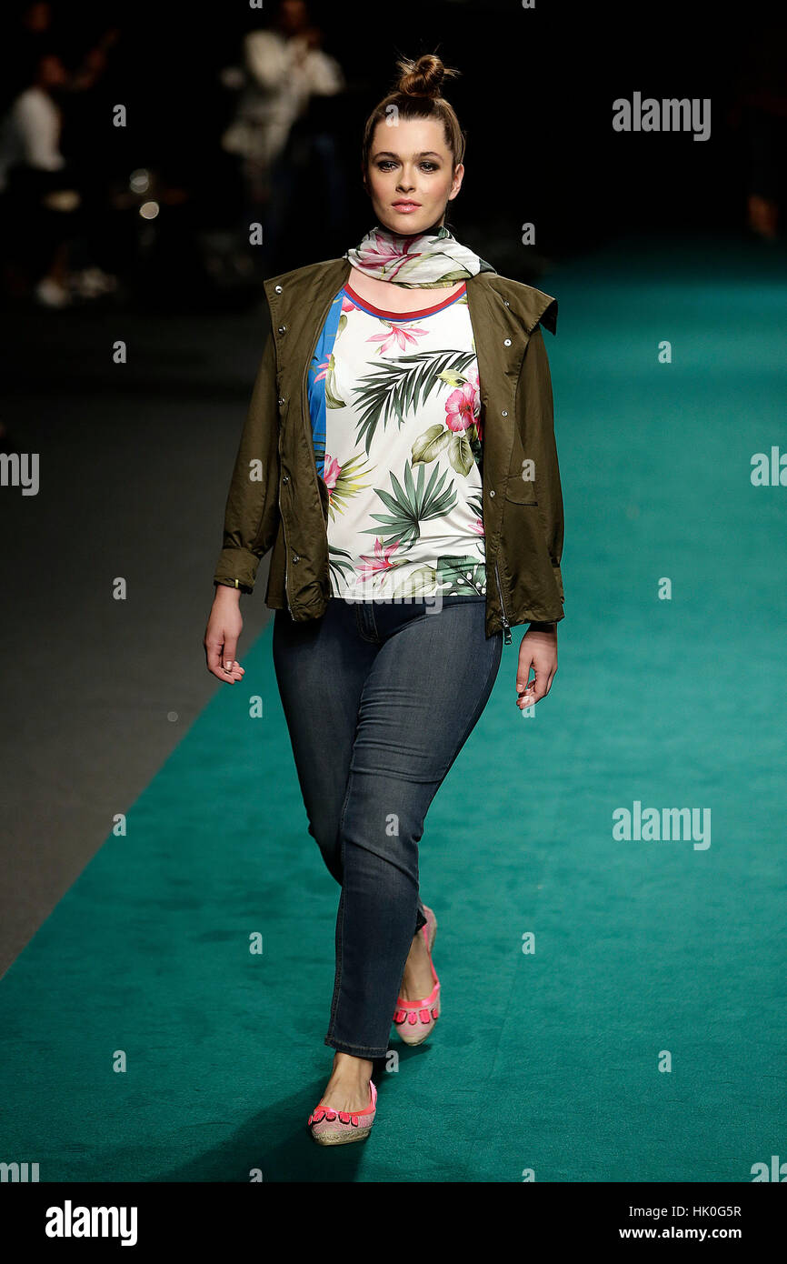 Models at the front row of "Elena Miro" collection during Pasarela ...