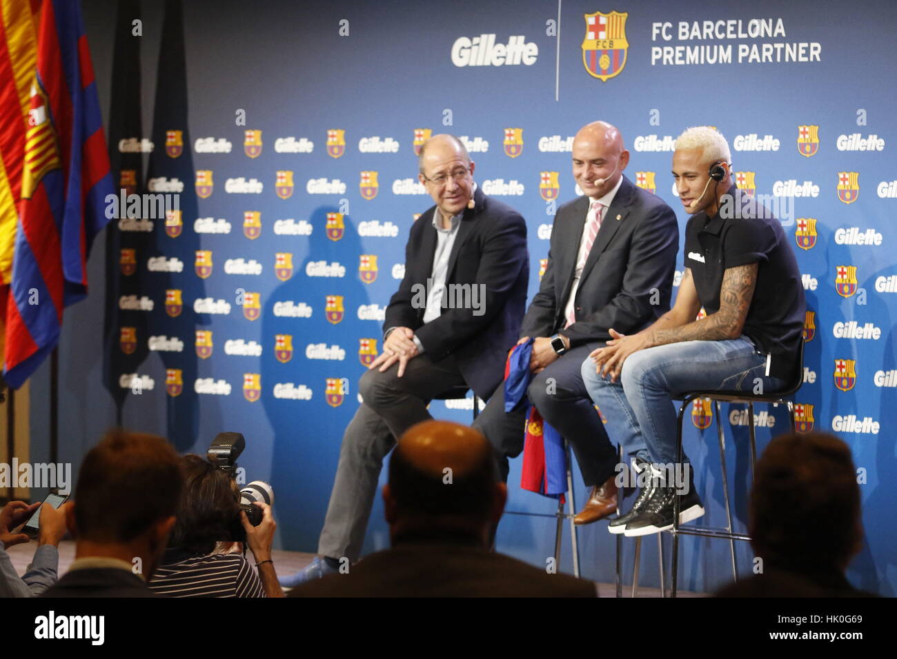 Soccer player Neymar during a promotional event of Gillette in ...