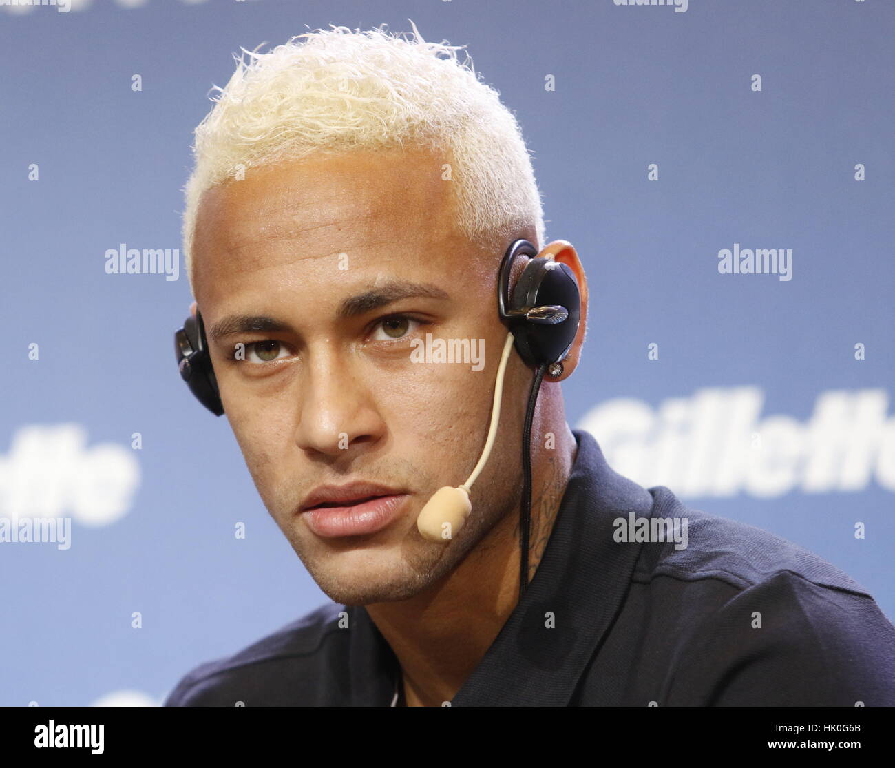 Soccer player Neymar during a promotional event of Gillette in ...