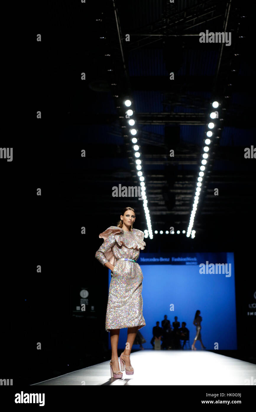 A model wears at collection runway a creation from The 2nd Skin Co ...