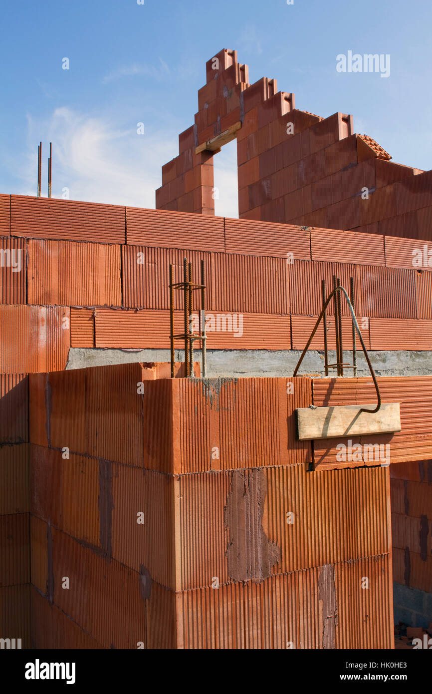 France, brick house under construction Stock Photo - Alamy
