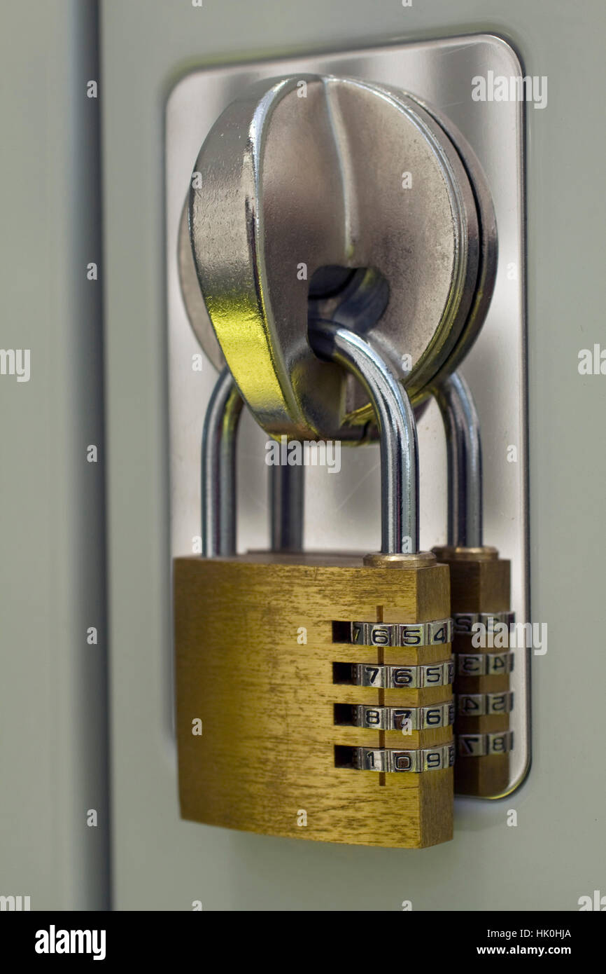 Padlock for lockers Stock Photo - Alamy