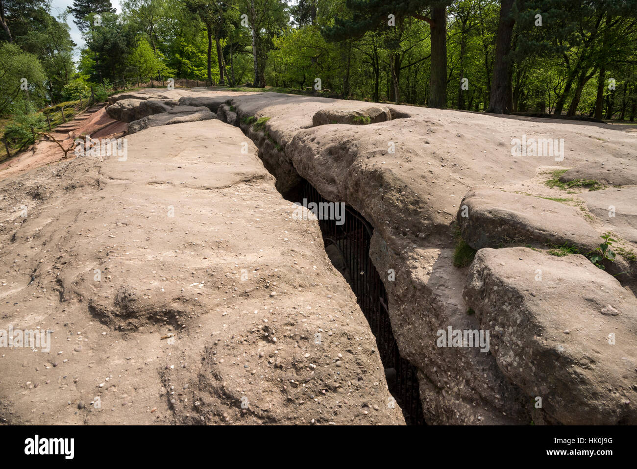 The Devil's grave at Stormy point, Alderley edge, Cheshire, England. A ...