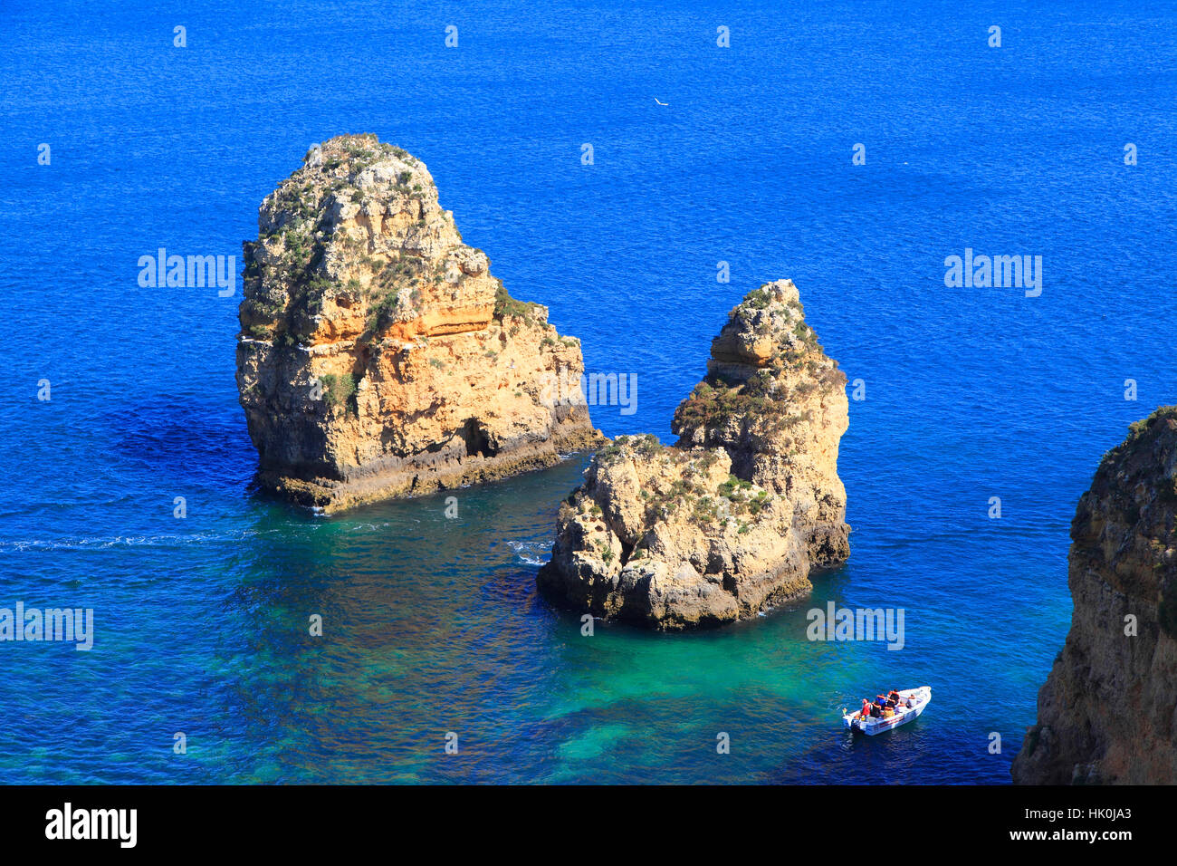 Portugal, Algarve, Lagos. Sculpted cliffs of Ponta da Piedade Stock ...