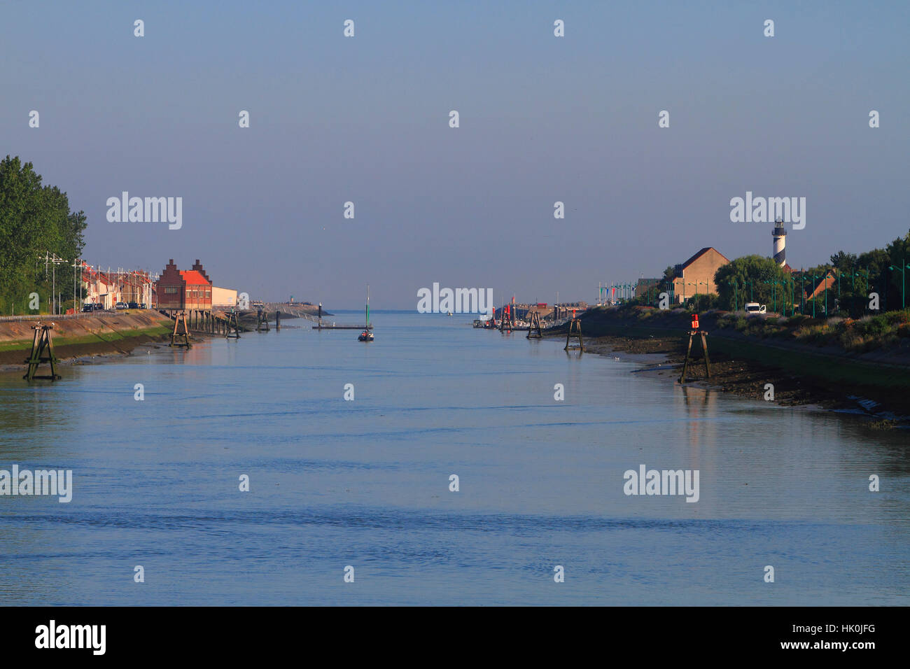 France, Northern France, Gravelines. Petit-Fort Philippe. Aa river ...