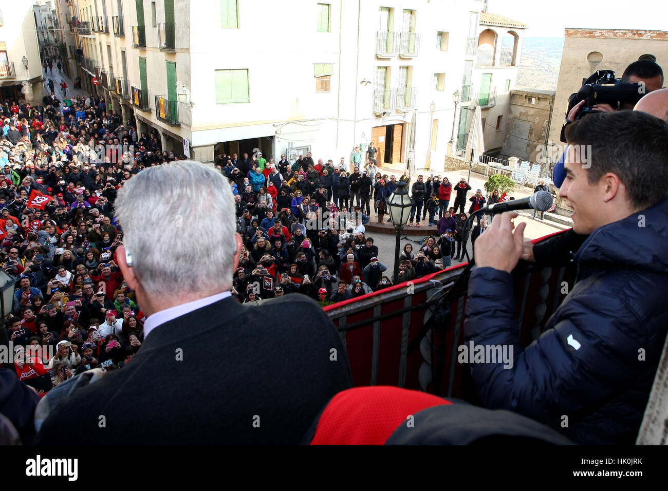 Spanish Motorcycle Marc Marquez during a tribute to the pilot of the ...