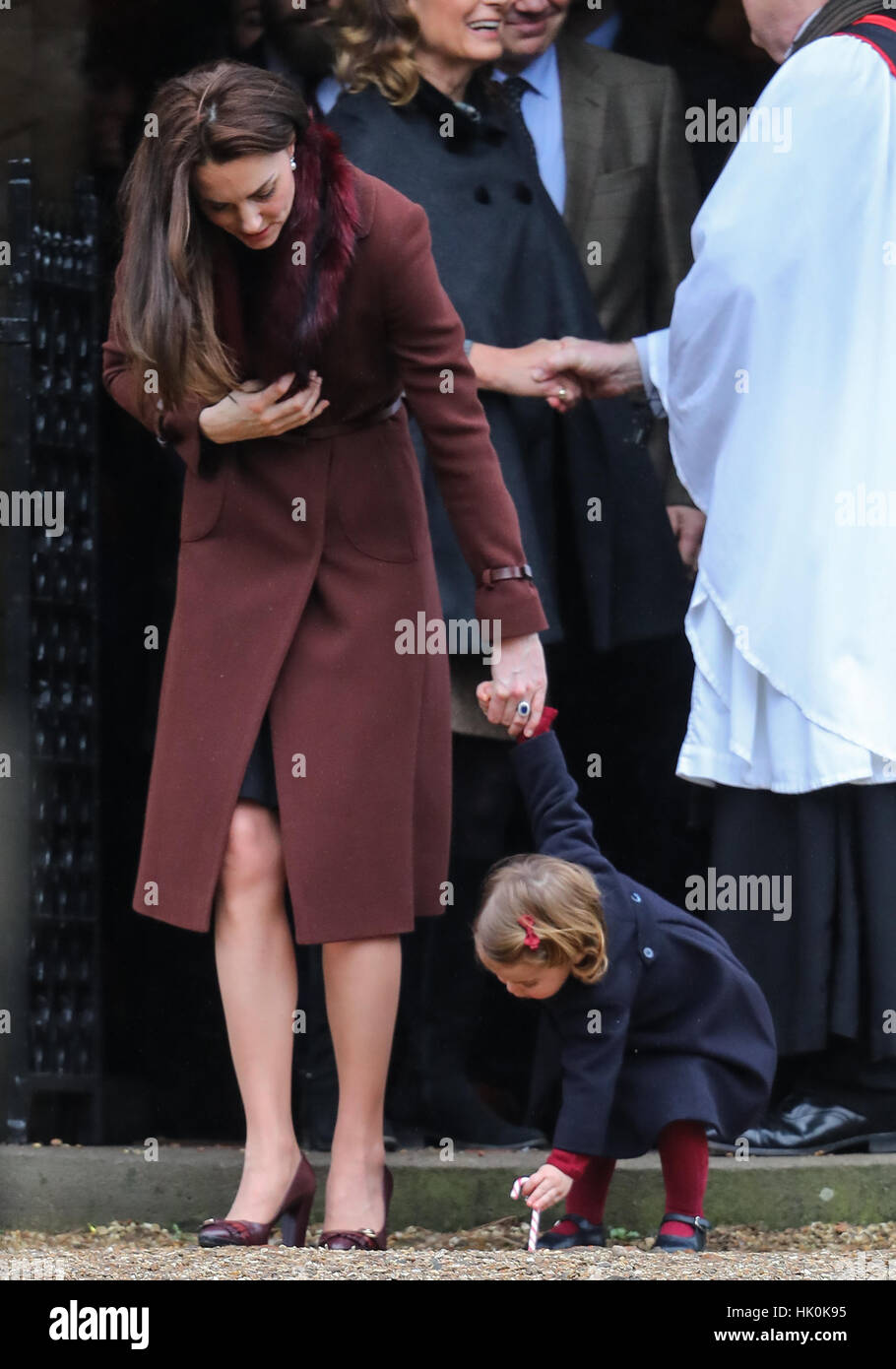 The Duke and Duchess of Cambridge arrive at St Marks Englefield with ...