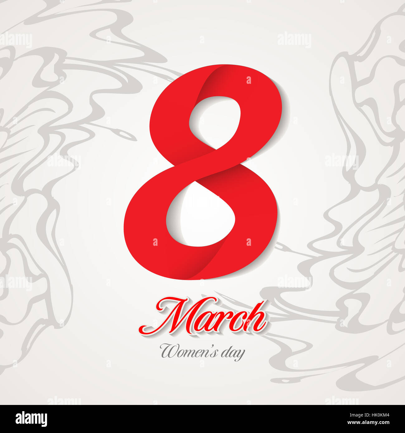 March 8 greeting card. Background template for International Womans Day ...