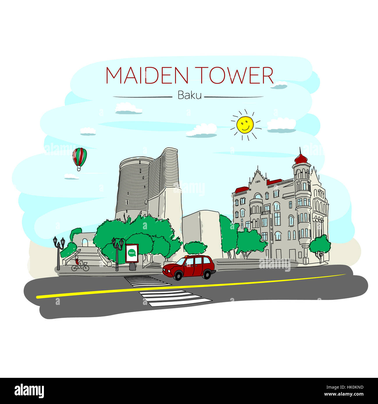 Maiden Tower Baku. Azerbaijan. Inner city Stock Photo - Alamy