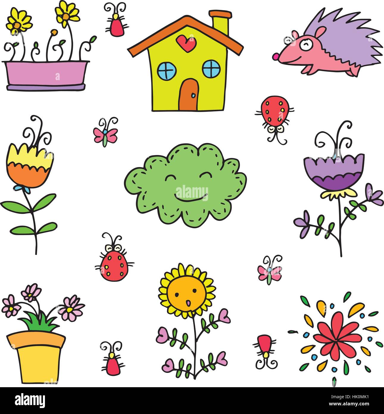 Illustration of spring item set doodles Stock Vector Image & Art - Alamy