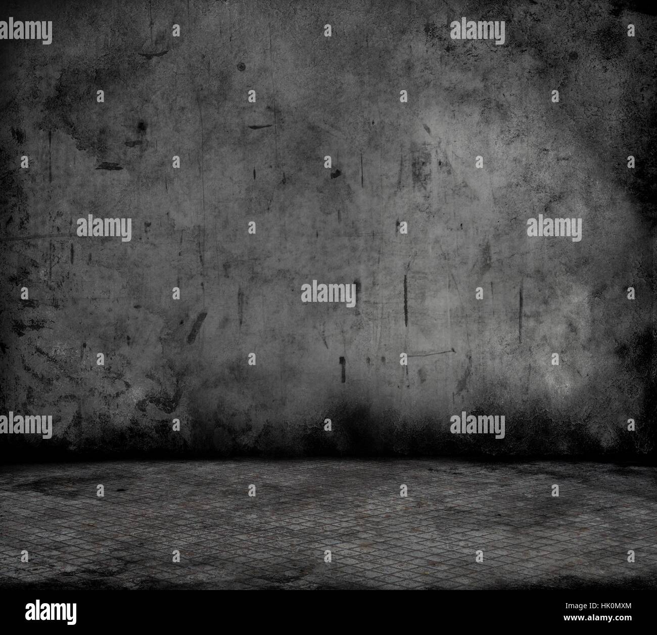 room, interior, vintage, concrete, wall, illustration, style of ...