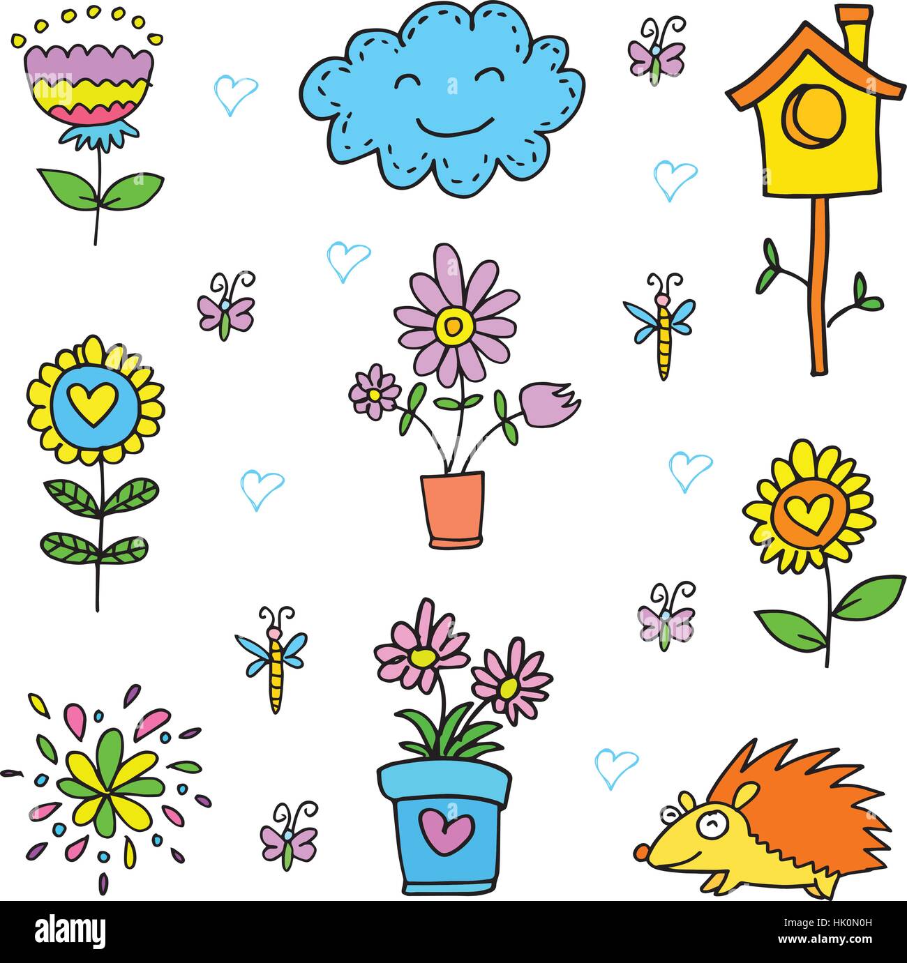 Doodle of spring flower item set Stock Vector Image & Art - Alamy