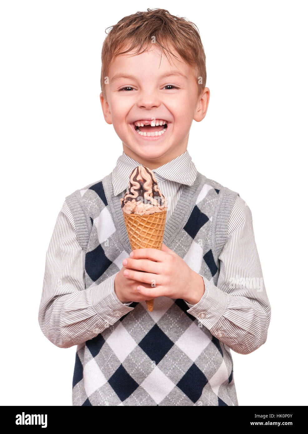 Little boy with ice cream cone Stock Photo - Alamy