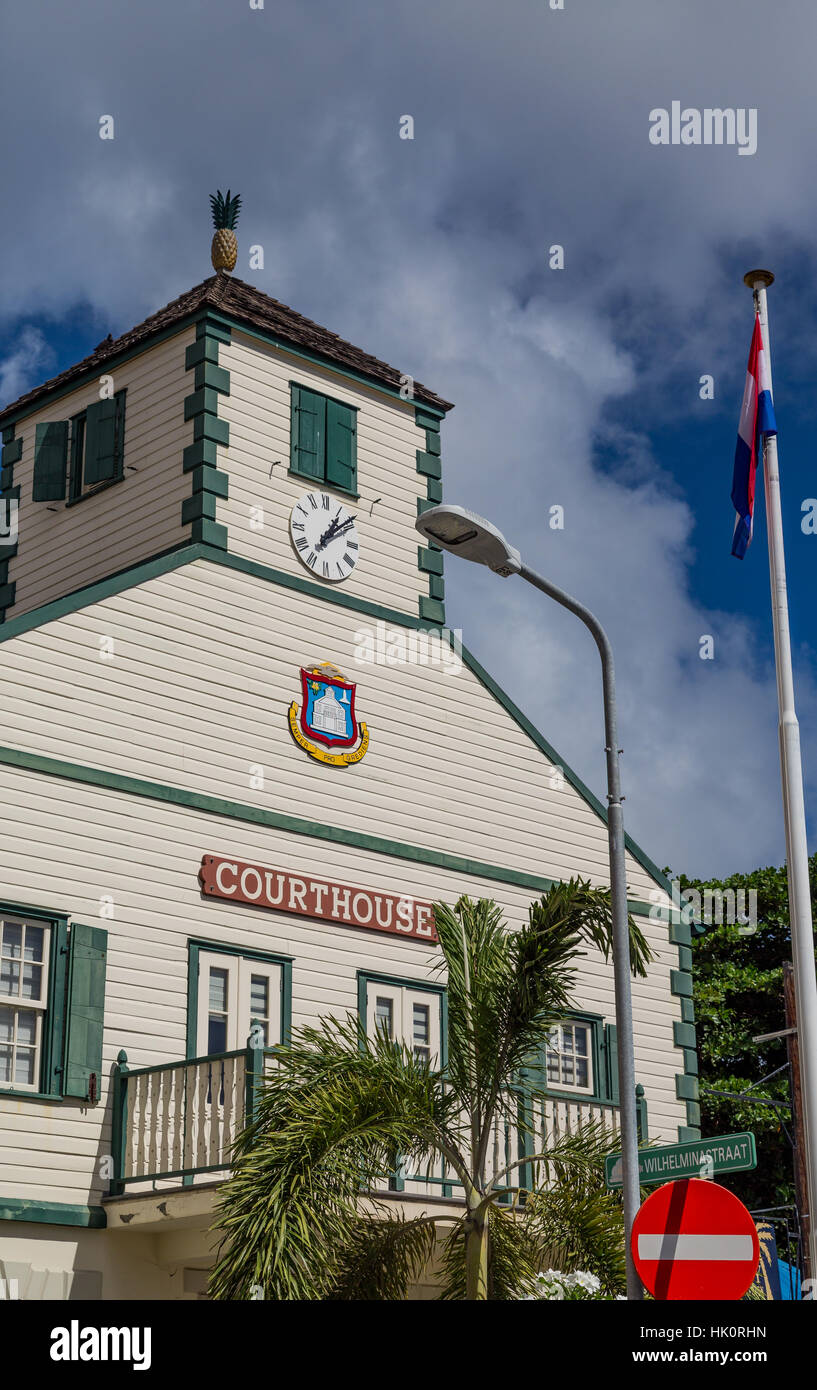 Philipsburg Courthouse on St Maarten Stock Photo - Alamy