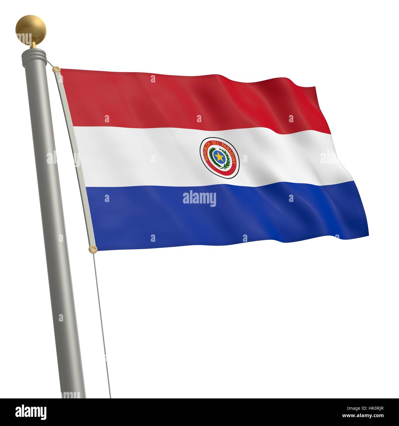america, flag, south america, mast, bar, paraguay, isolated, optional ...