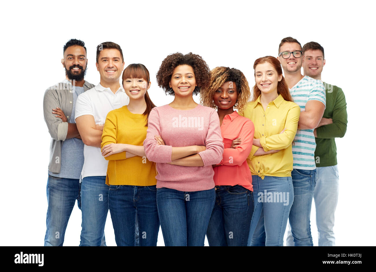 international group of happy smiling people Stock Photo - Alamy