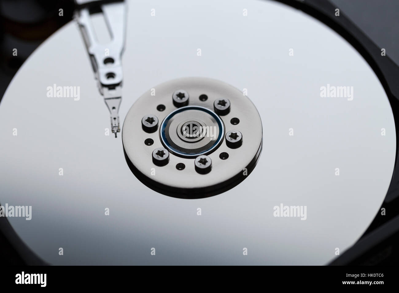 Close ups of an open computer hard drive Stock Photo - Alamy