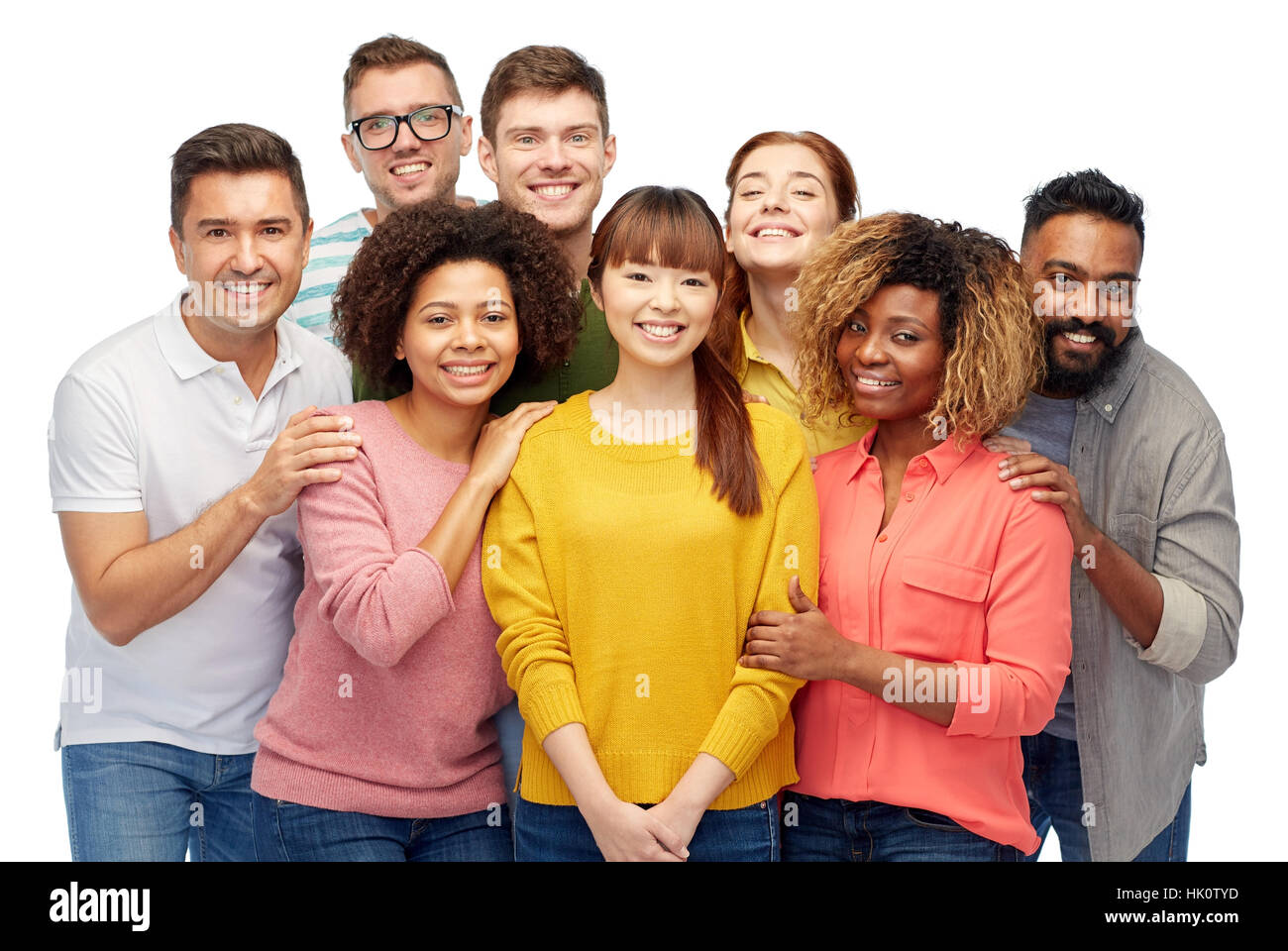 international group of happy smiling people Stock Photo - Alamy