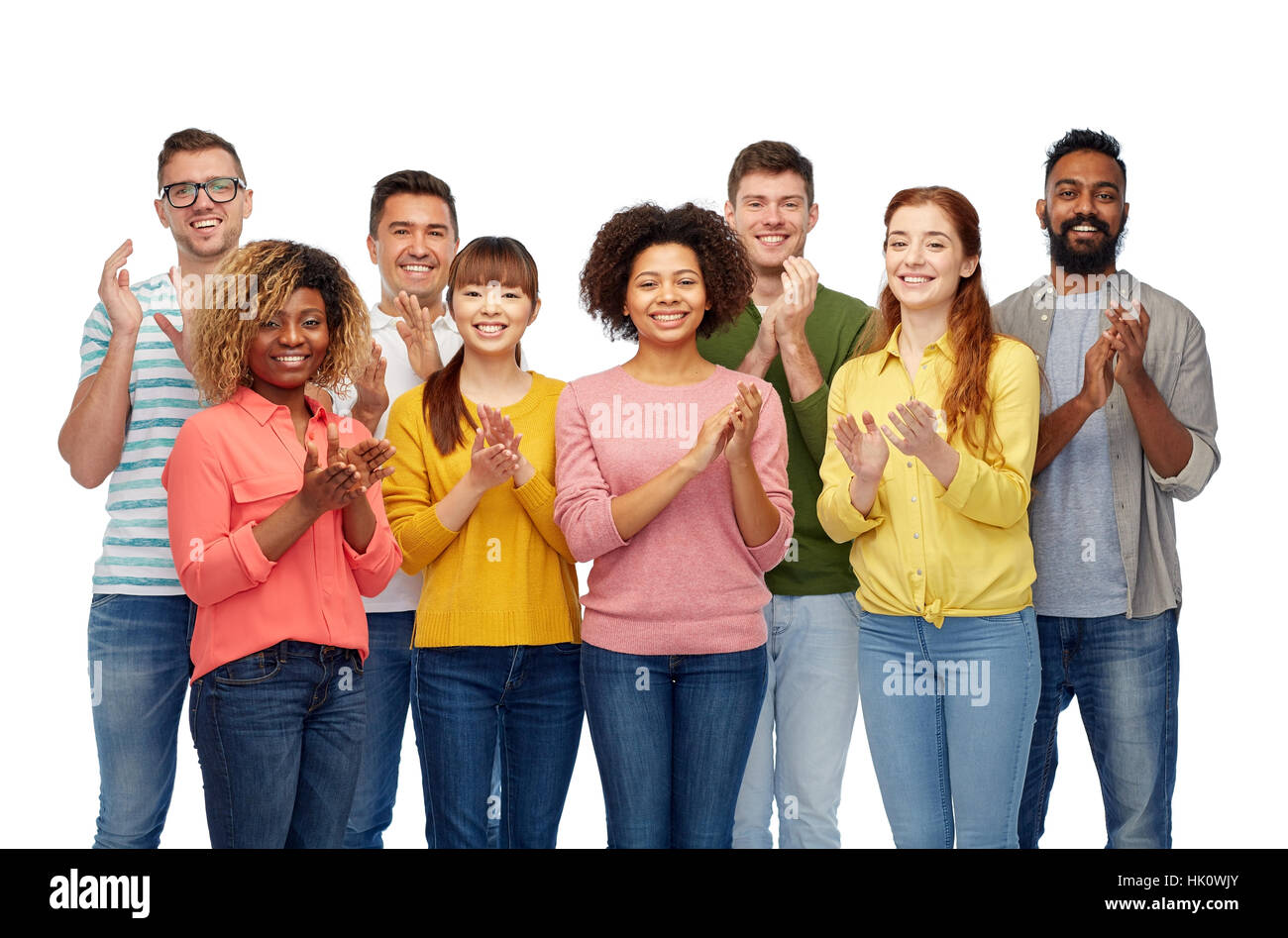 international group of happy smiling people Stock Photo - Alamy