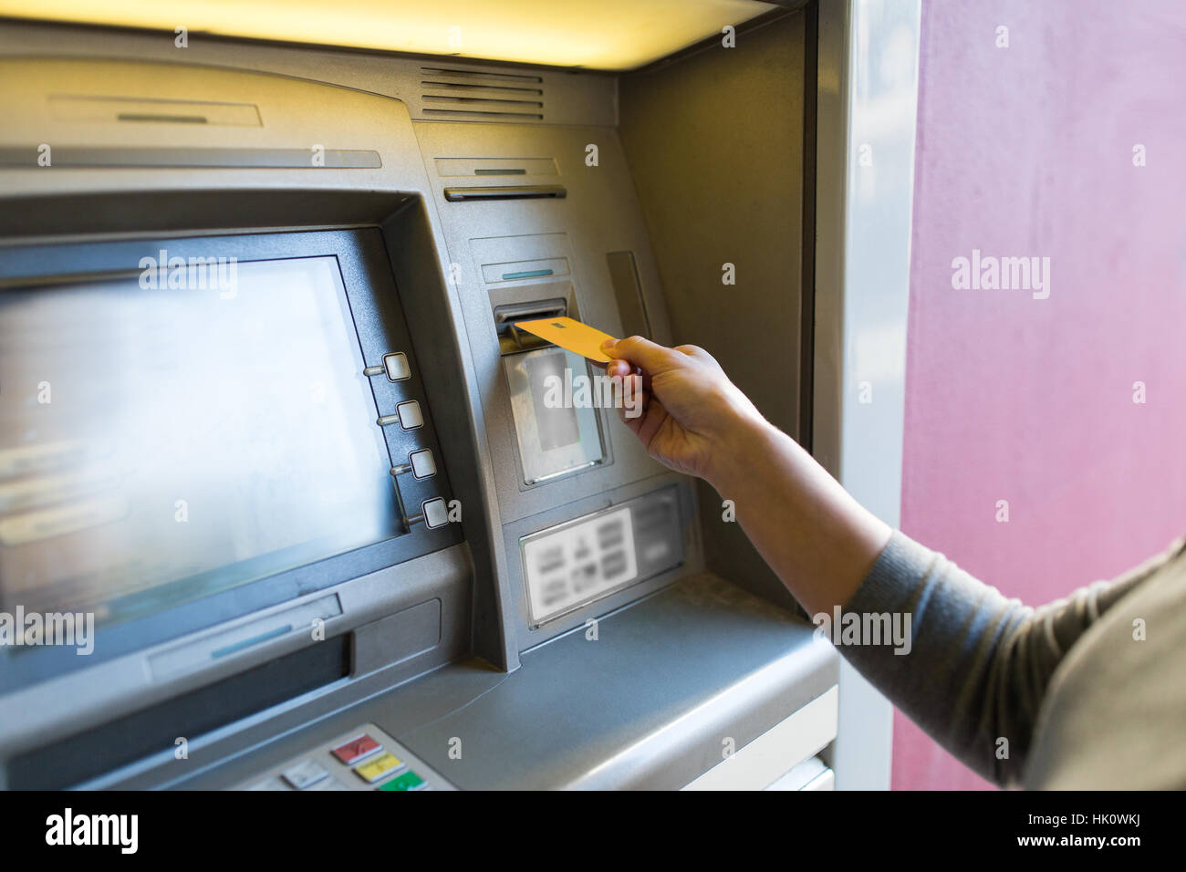 Inserting debit card bank atm hi-res stock photography and images - Alamy