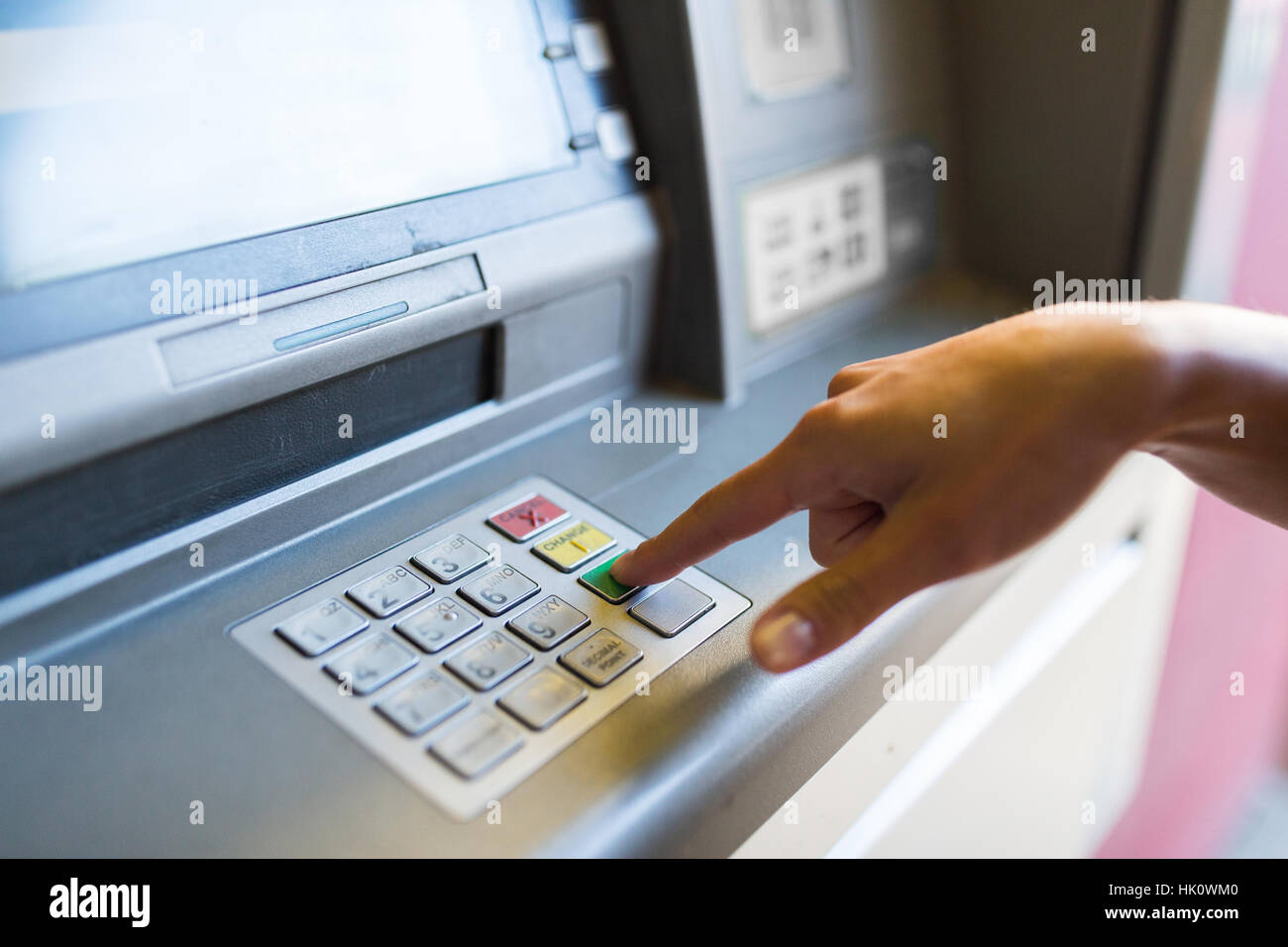 Atm machine hand woman hi-res stock photography and images - Alamy