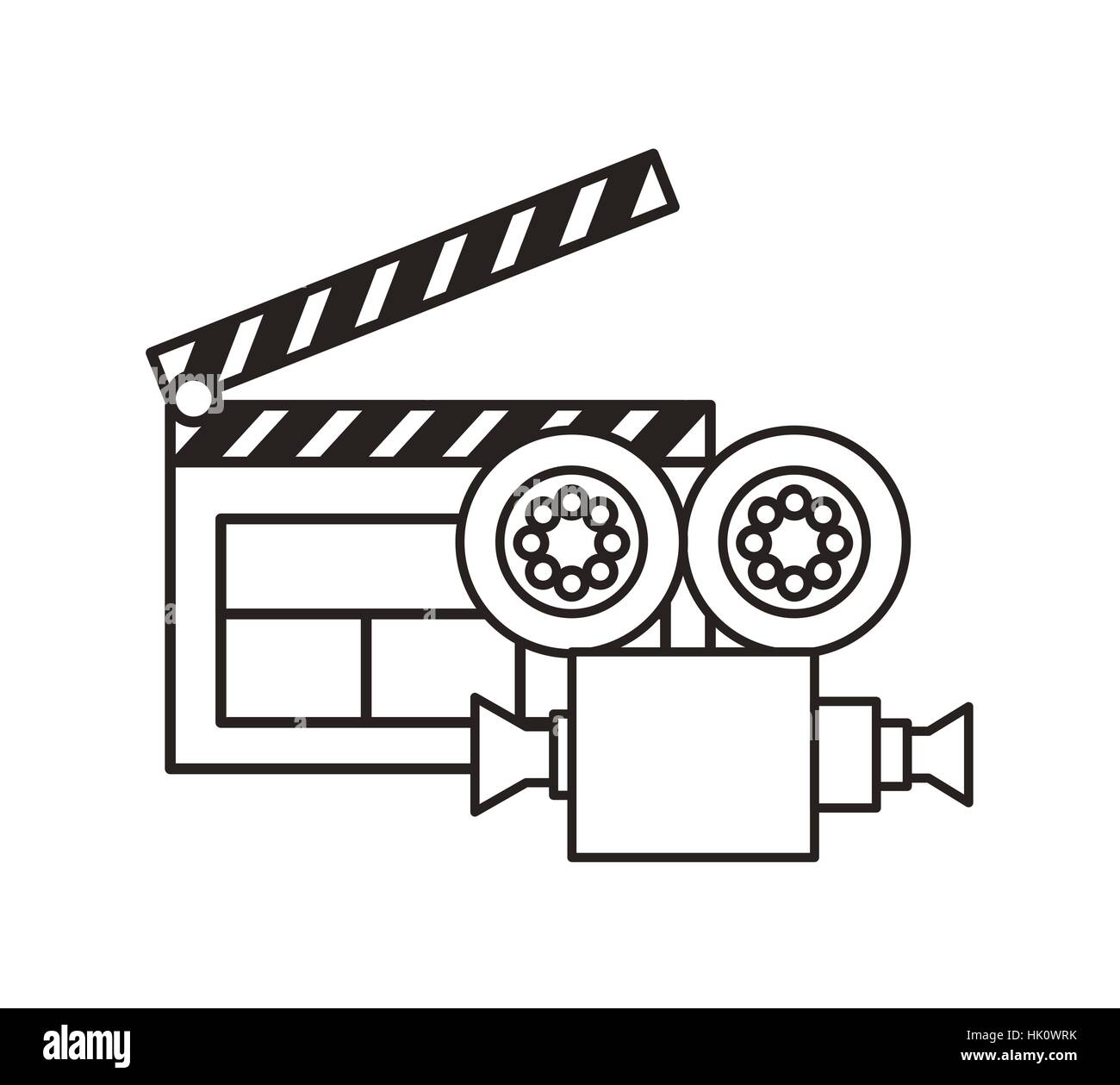 video recorder and clapboard over white background. vector illustration ...