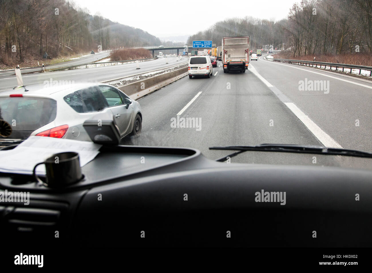 Car windscreen view traffic hi-res stock photography and images - Alamy