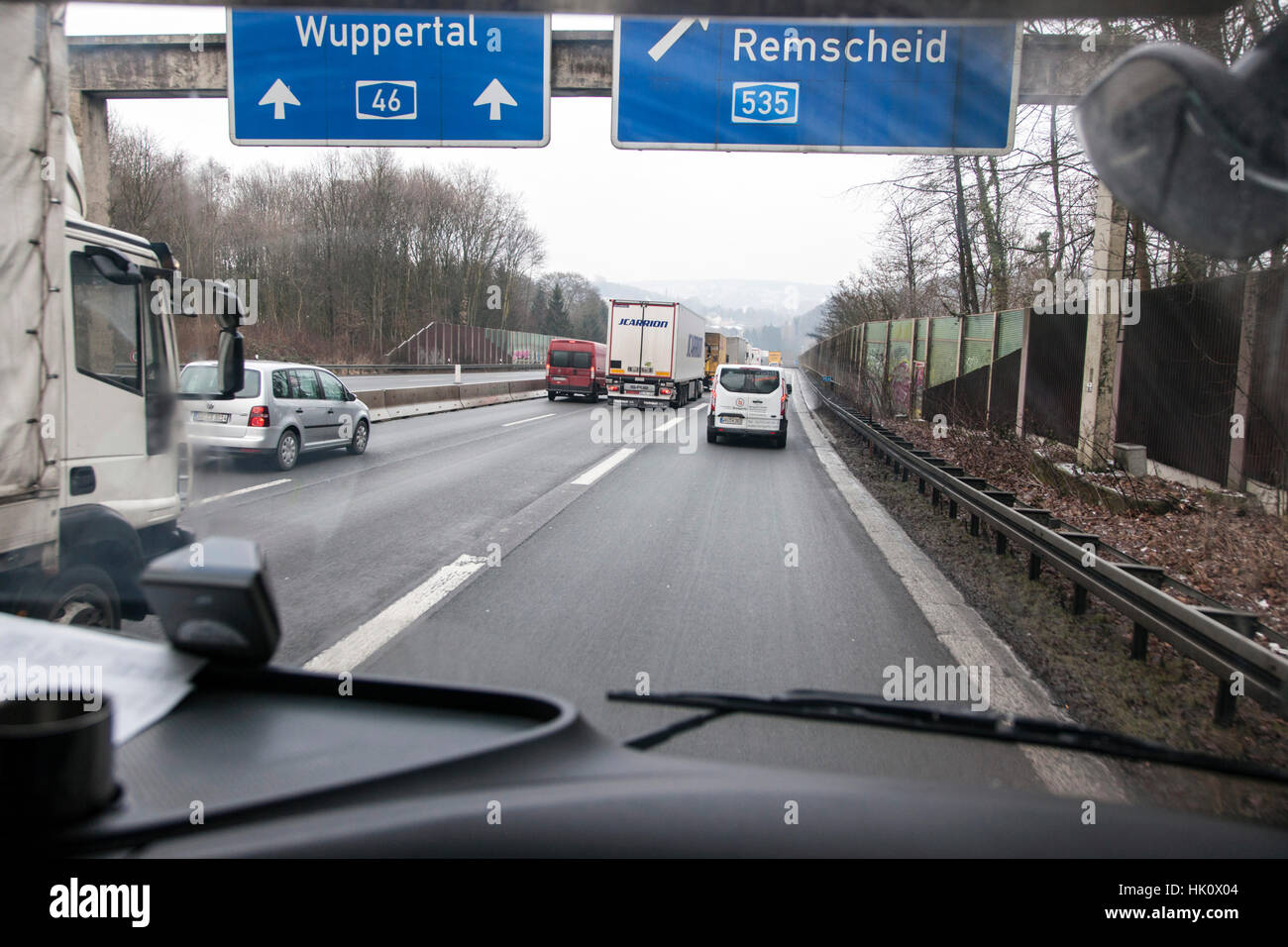 Car windscreen view traffic hi-res stock photography and images - Alamy