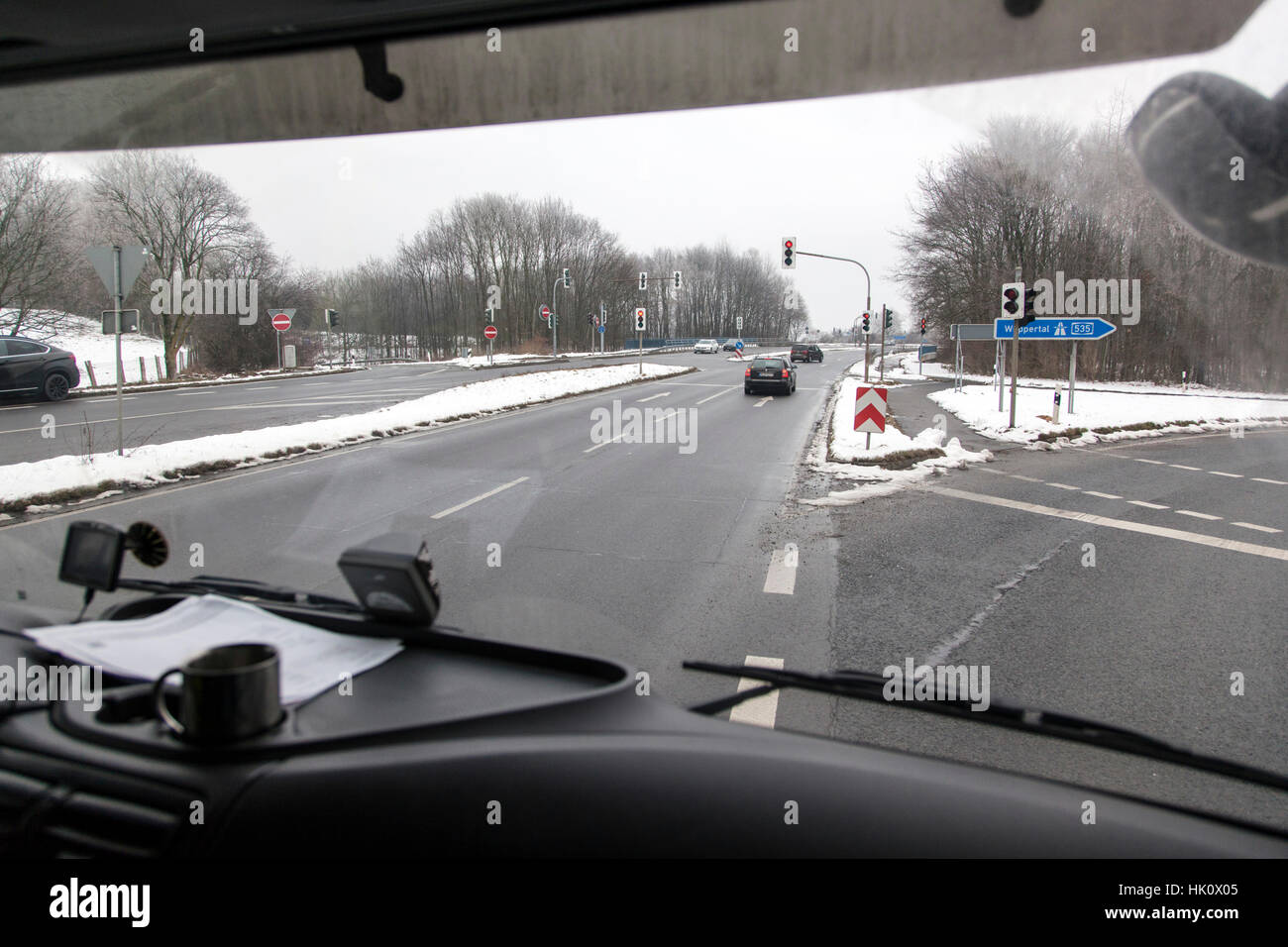 Car windscreen view traffic hi-res stock photography and images - Alamy