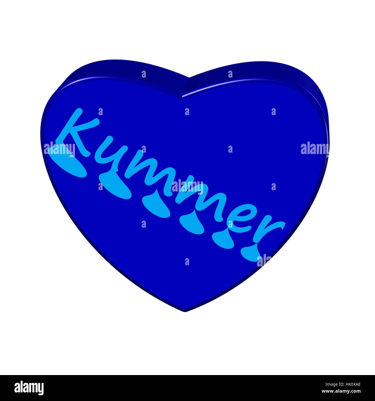 heart 3d blue grief icon font Stock Photo - Alamy