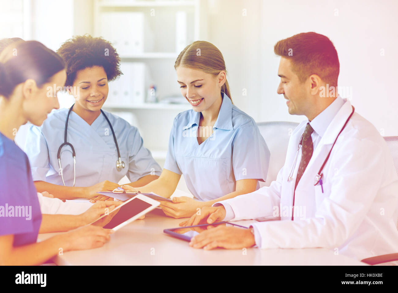group of happy doctors meeting at hospital office Stock Photo - Alamy