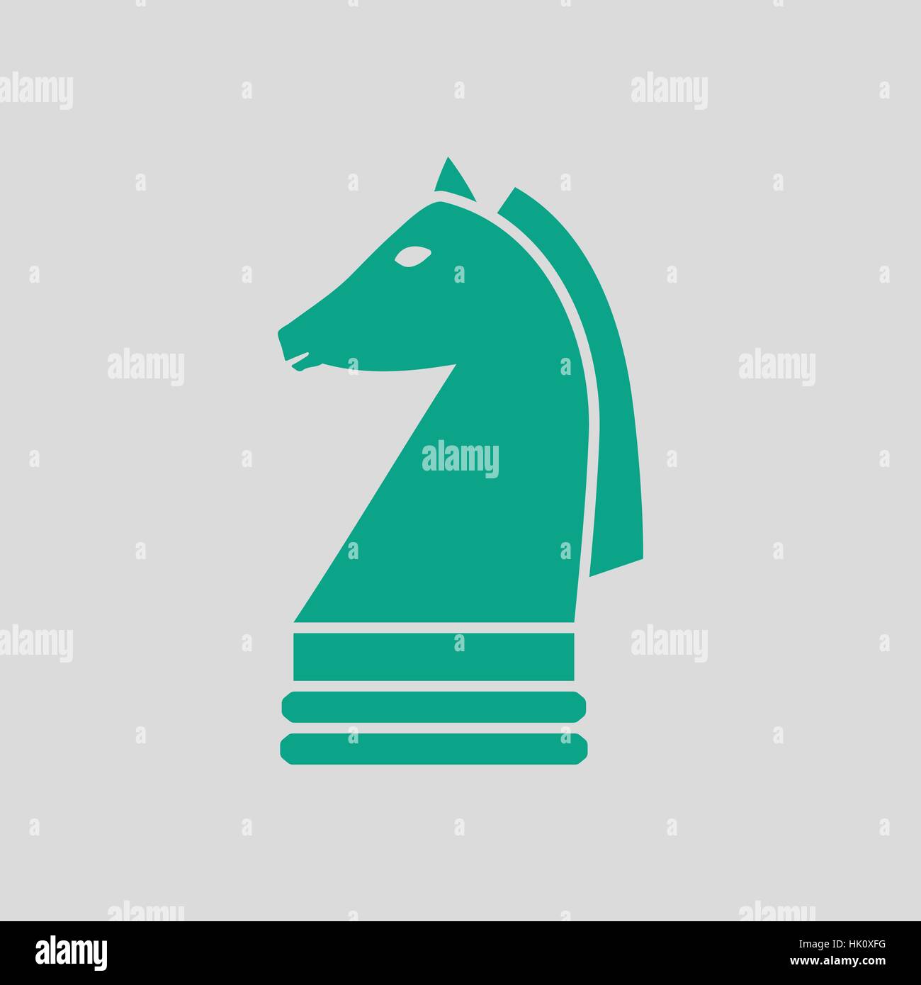 Chess horse icon. Gray background with green. Vector illustration Stock ...