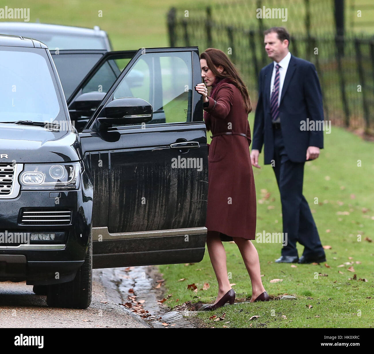 The Duke and Duchess of Cambridge arrive at St Marks Englefield with ...