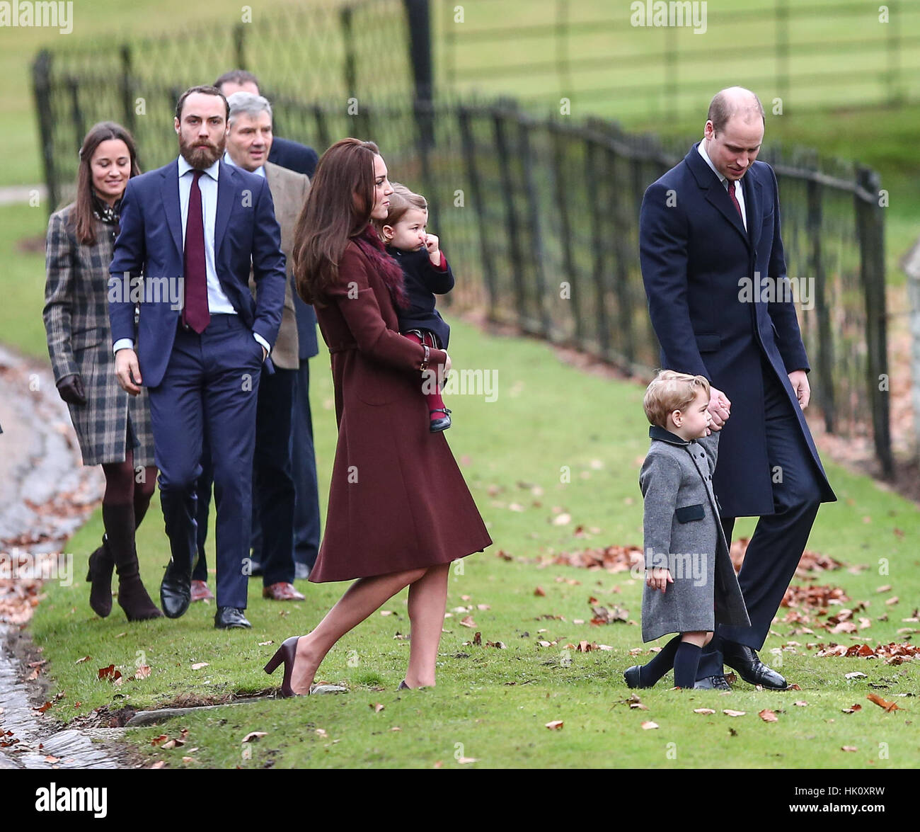 The Duke and Duchess of Cambridge arrive at St Marks Englefield with ...