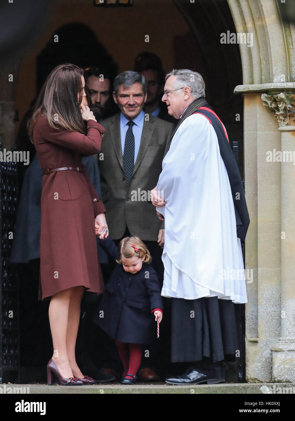 The Duke and Duchess of Cambridge arrive at St Marks Englefield with ...