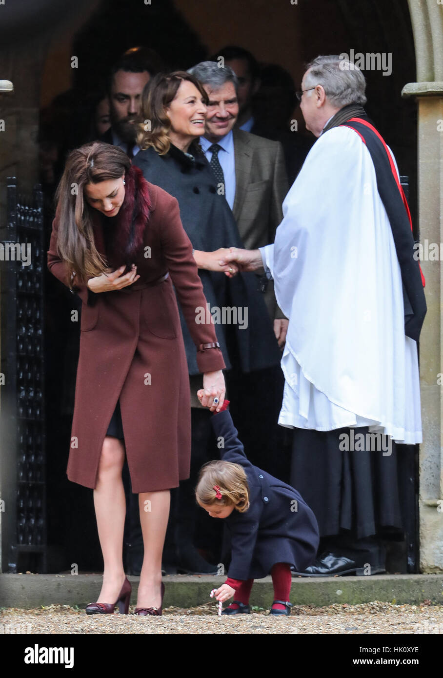 The Duke and Duchess of Cambridge arrive at St Marks Englefield with ...