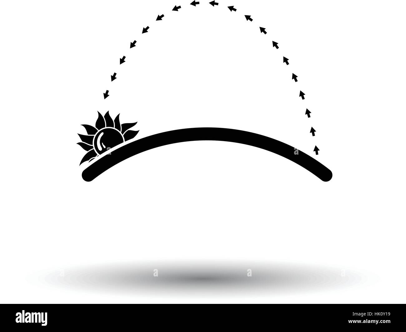 Sunset icon. White background with shadow design. Vector illustration ...