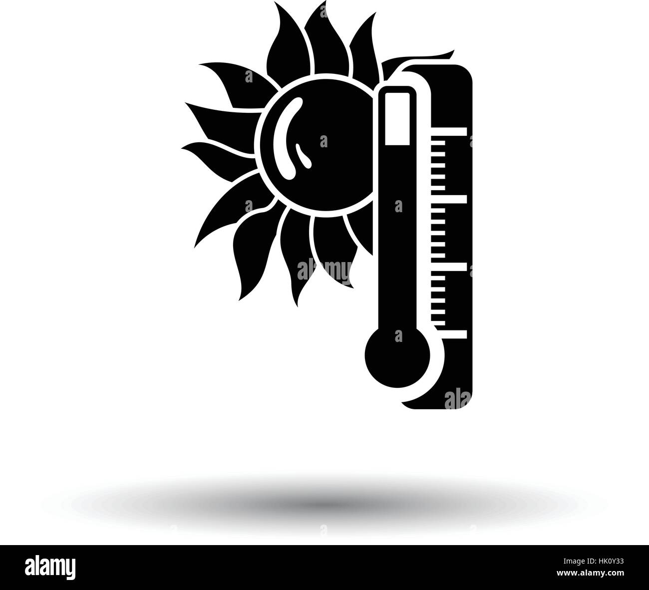 Summer heat icon. White background with shadow design. Vector ...
