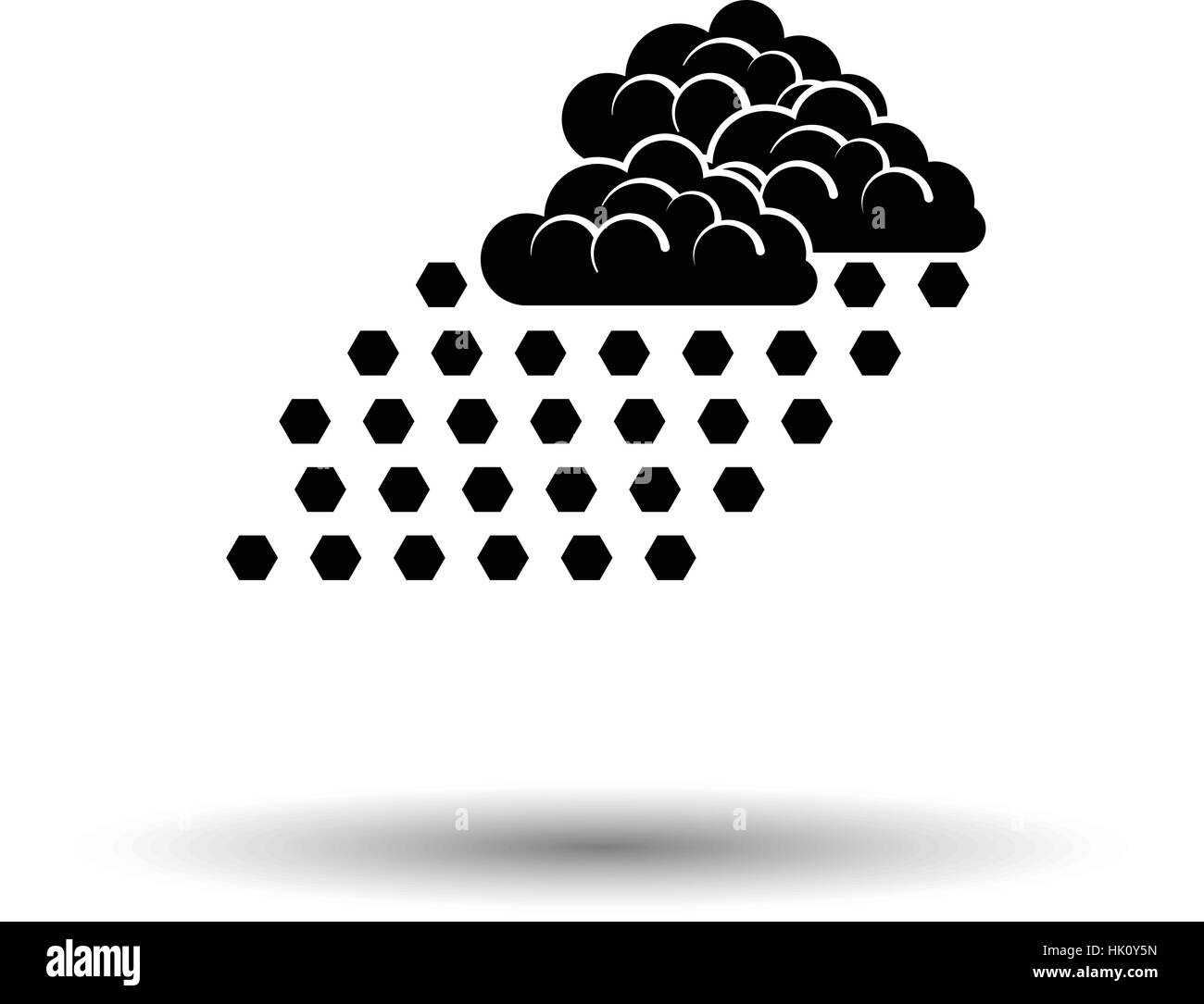 Hail icon. White background with shadow design. Vector illustration ...