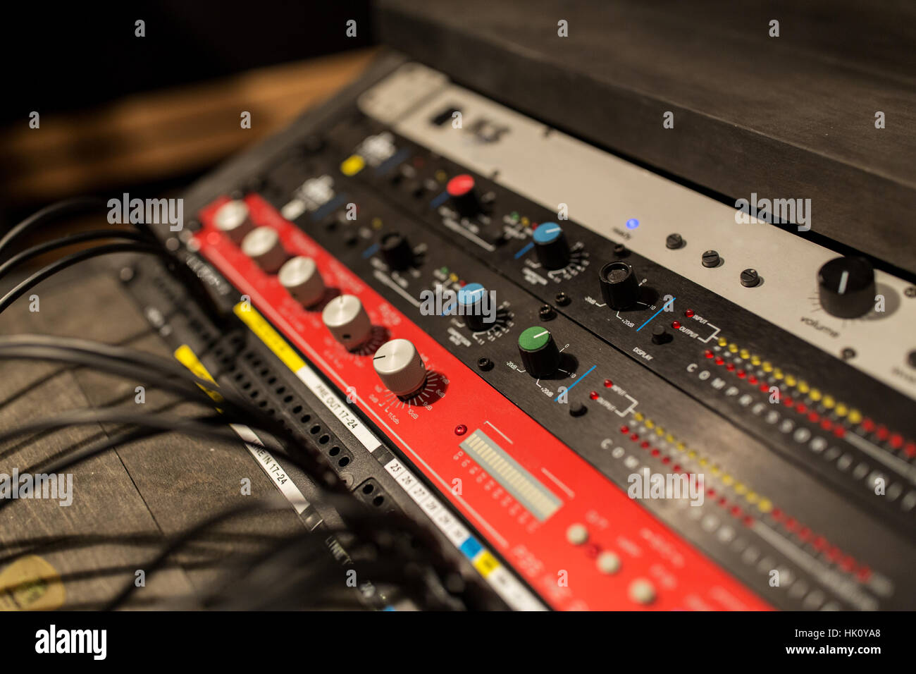 music mixing console at sound recording studio Stock Photo - Alamy