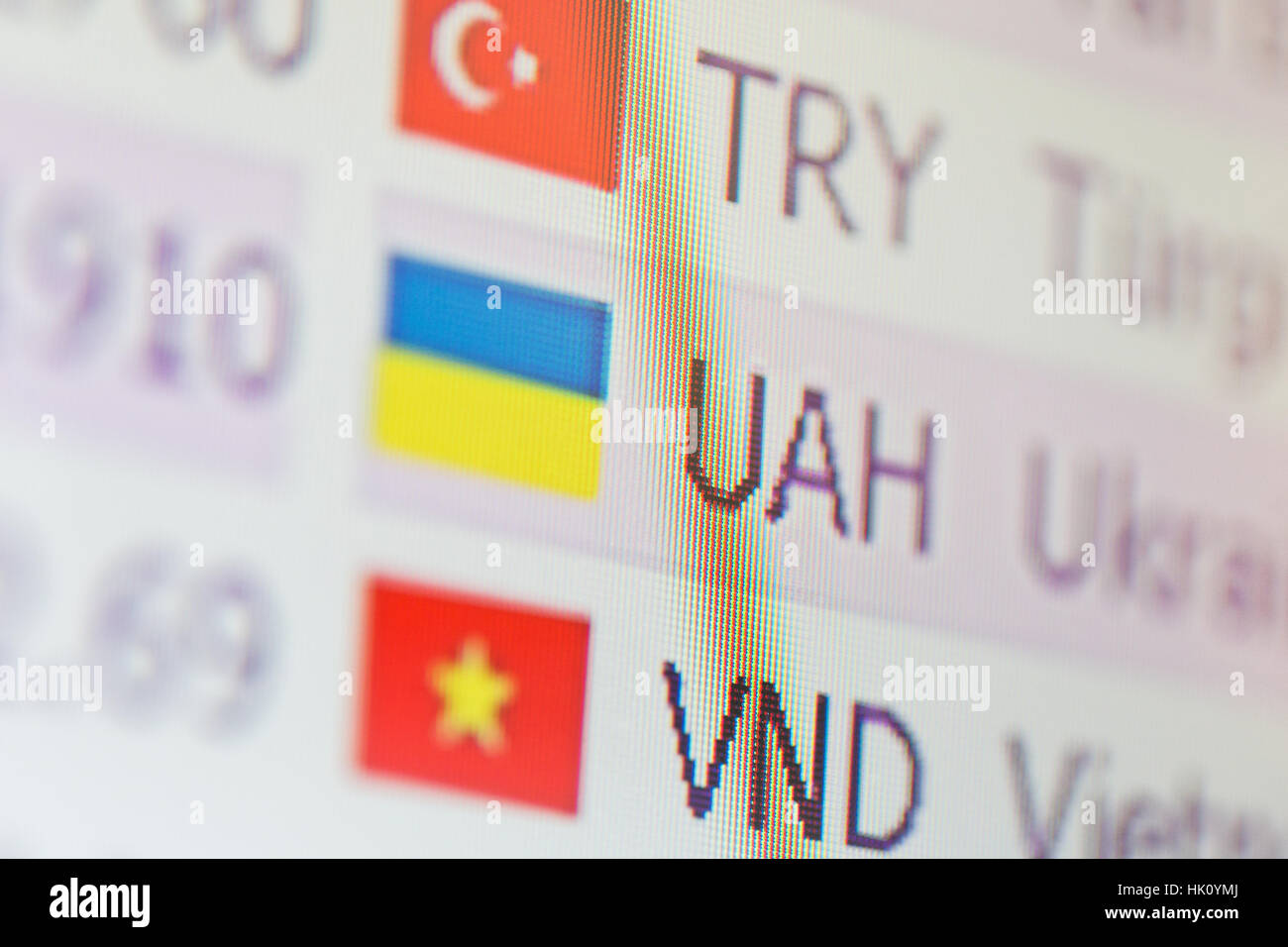 digital display with currency exchange rates Stock Photo - Alamy