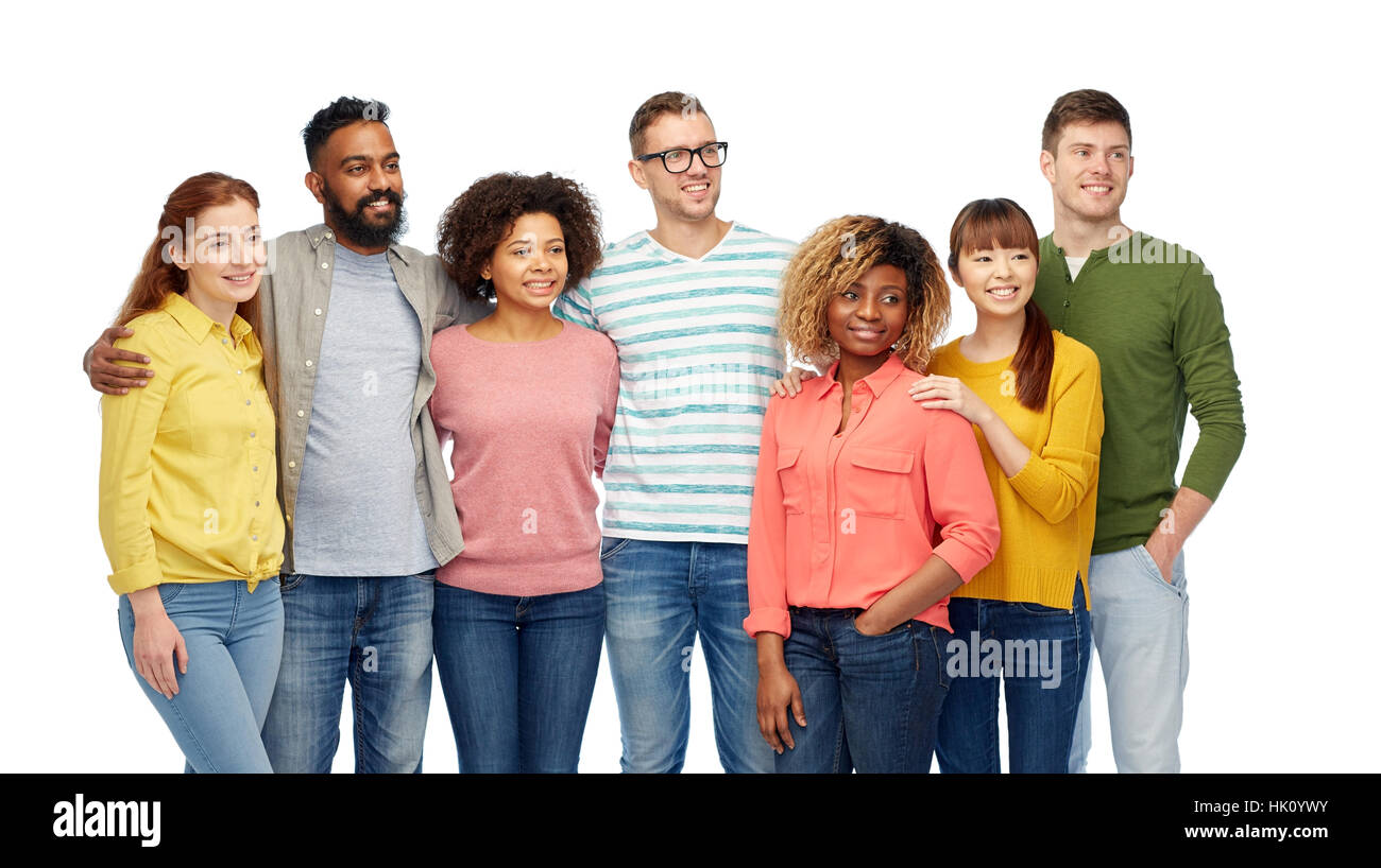 international group of happy smiling people Stock Photo - Alamy