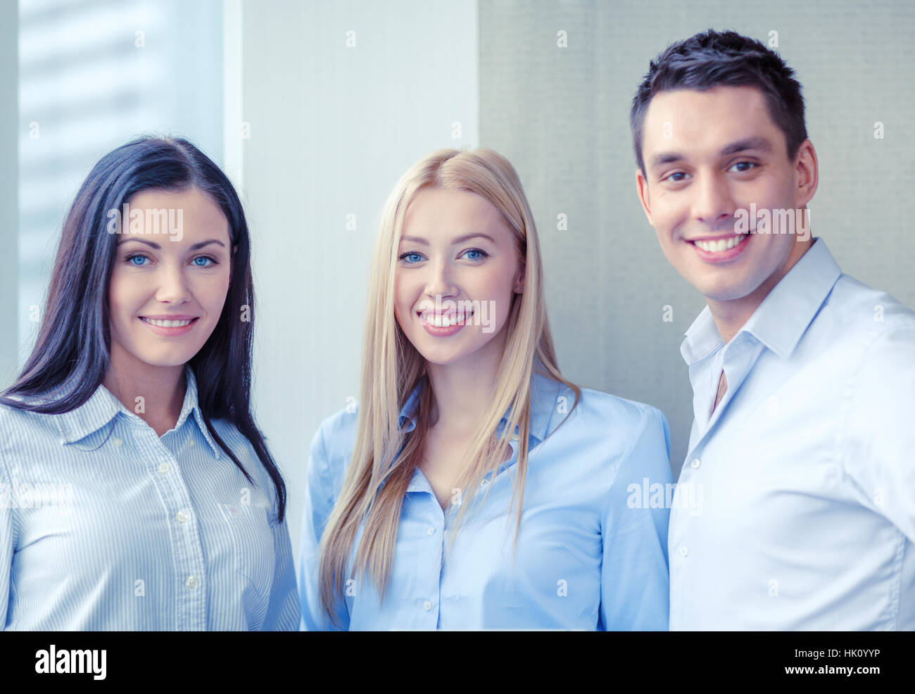 happy business team in office Stock Photo - Alamy