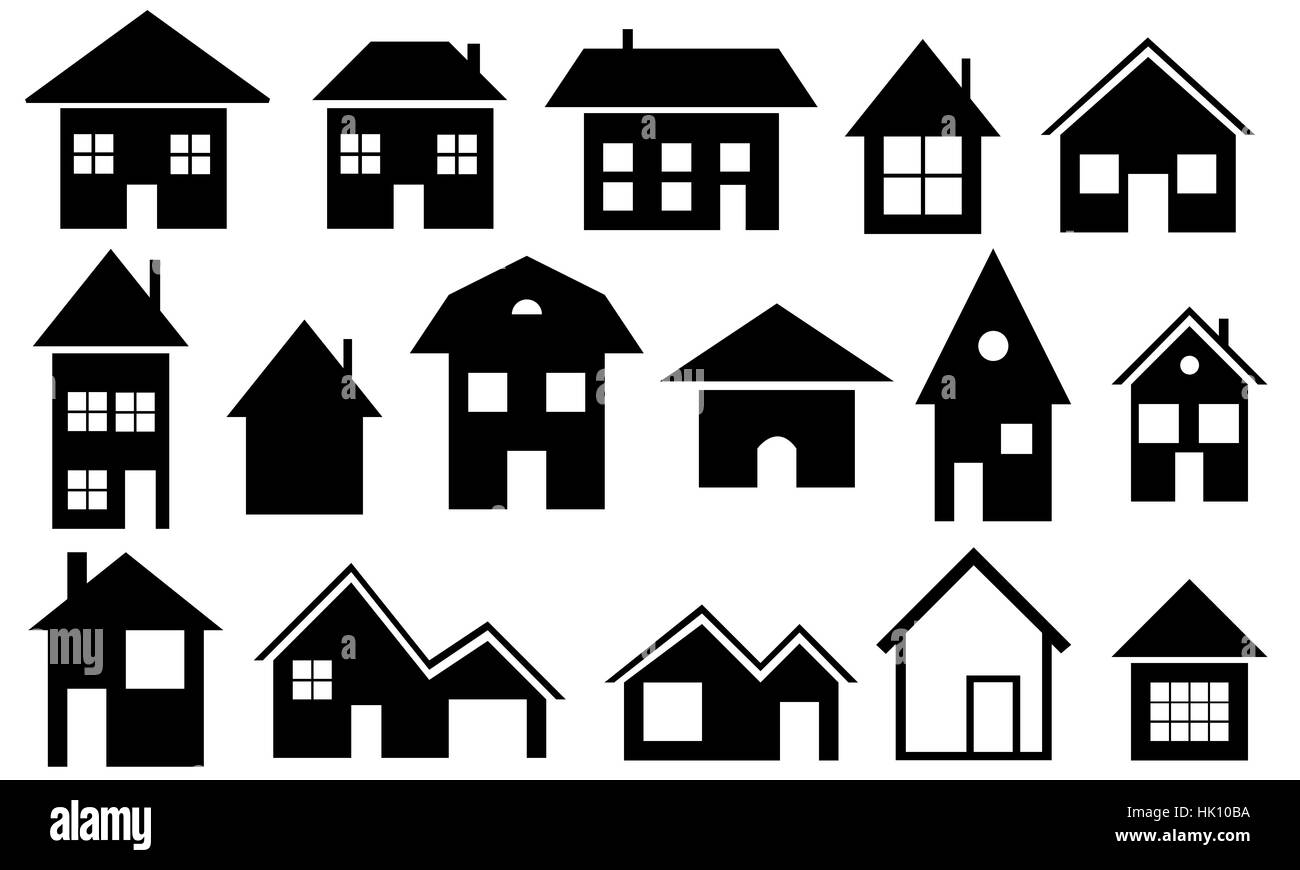 set of house icons isolated Stock Photo - Alamy
