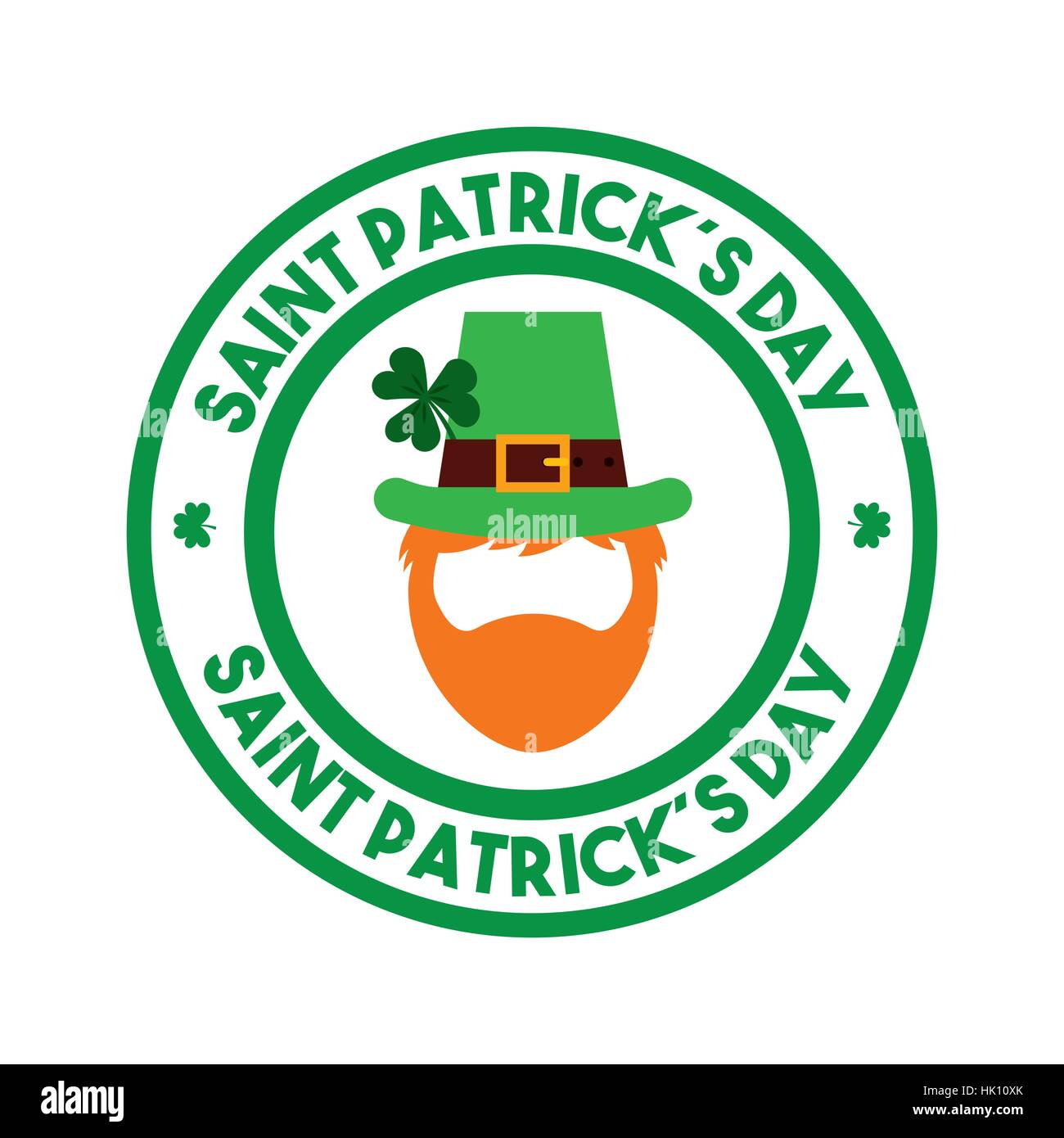 seal stamp with irish leprechaun icon over white background. saint ...