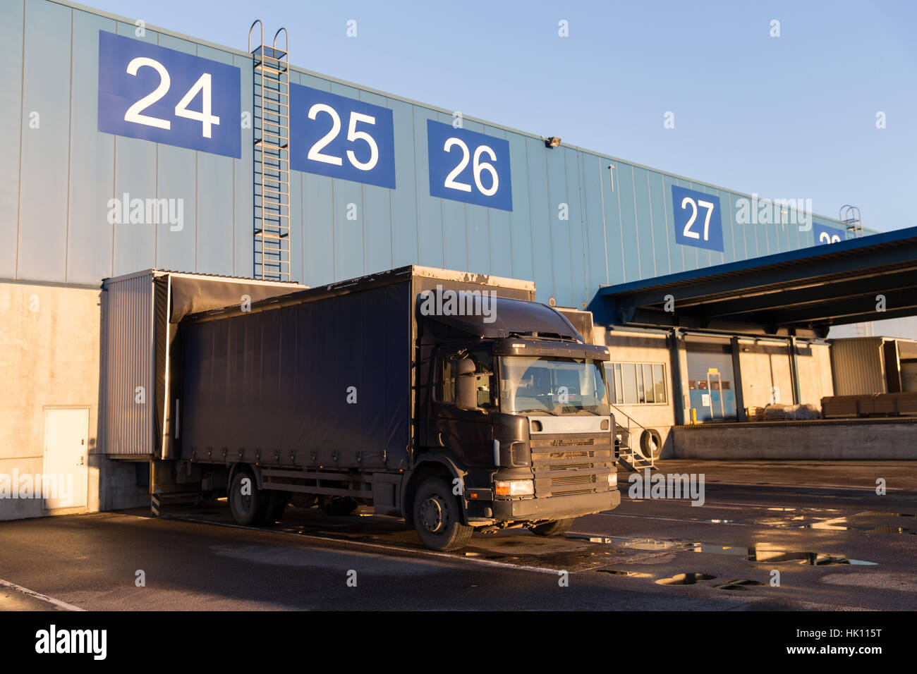 warehouse gates and truck loading Stock Photo - Alamy