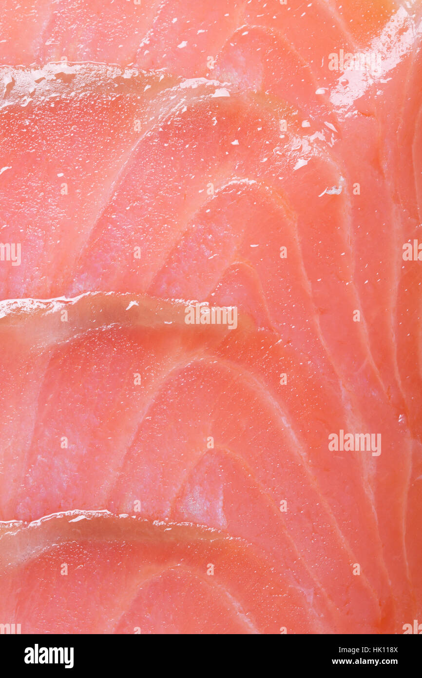 Salmon fillet slices macro vertical. Food background of red fish Stock ...
