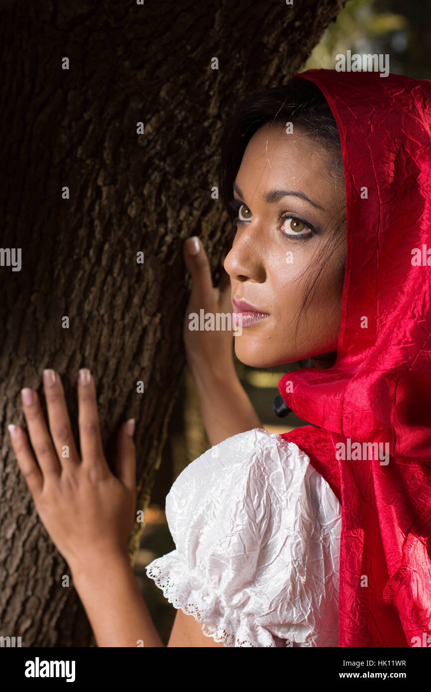 woman, fantasy, adult, character, red riding hood, adults, woman ...