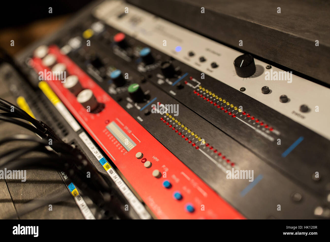 music mixing console at sound recording studio Stock Photo - Alamy